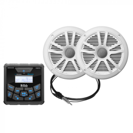 Boss Audio MCKGB450W.6 Marine Package - Bluetooth®In-Dash Marine Gauge ...