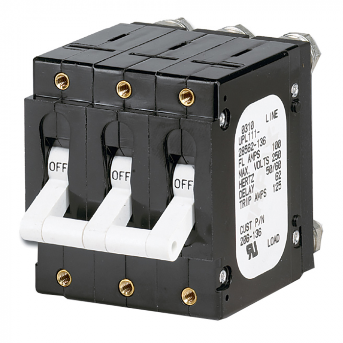 Paneltronics 'C' Frame Magnetic Circuit Breaker - 100 Amp - Triple Pole ...