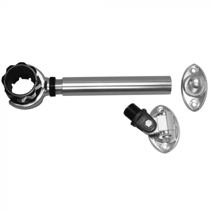 Rupp Threaded Antenna Support w/6" Flat Mount, Oval 4-Way Base & 1.5 ...