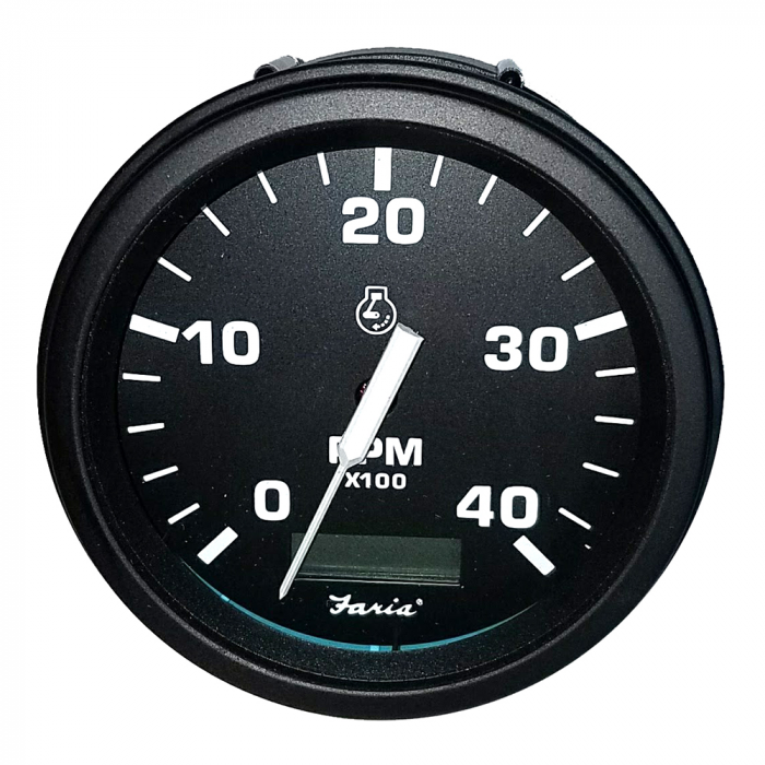 Faria Tachometer Heavy-Duty Tachometer w/Hourmeter (4000 RPM) (Diesel ...