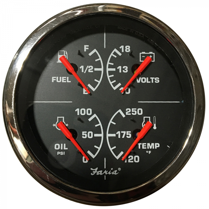 Faria Heavy Duty 4" Multi-Function Gauge w/Fuel, Oil Pressure ...